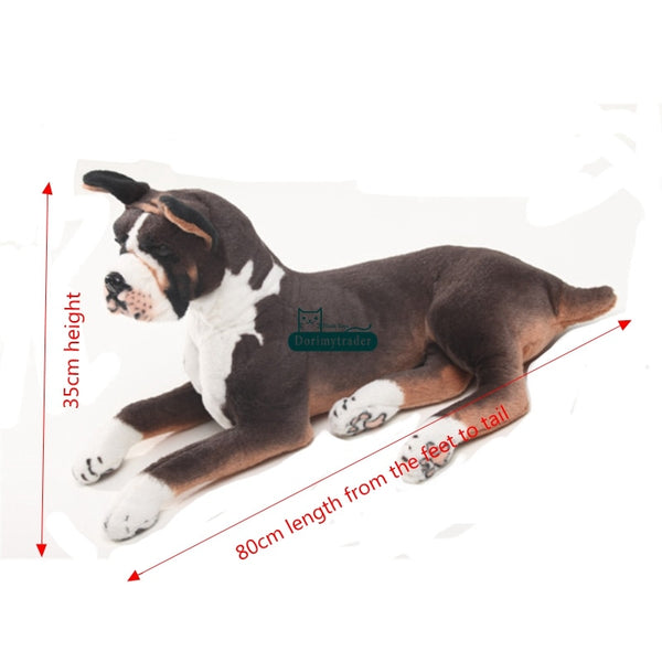 Realistic Boxer Dog Plush Stuffed Toy - Furvenzy