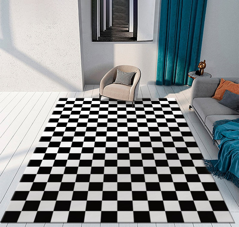 Checkerboard Rug Plaid Carpet – Furvenzy
