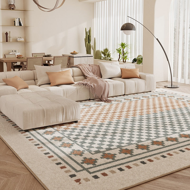 Checkered Rug Retro Checkerboard Carpet – Furvenzy